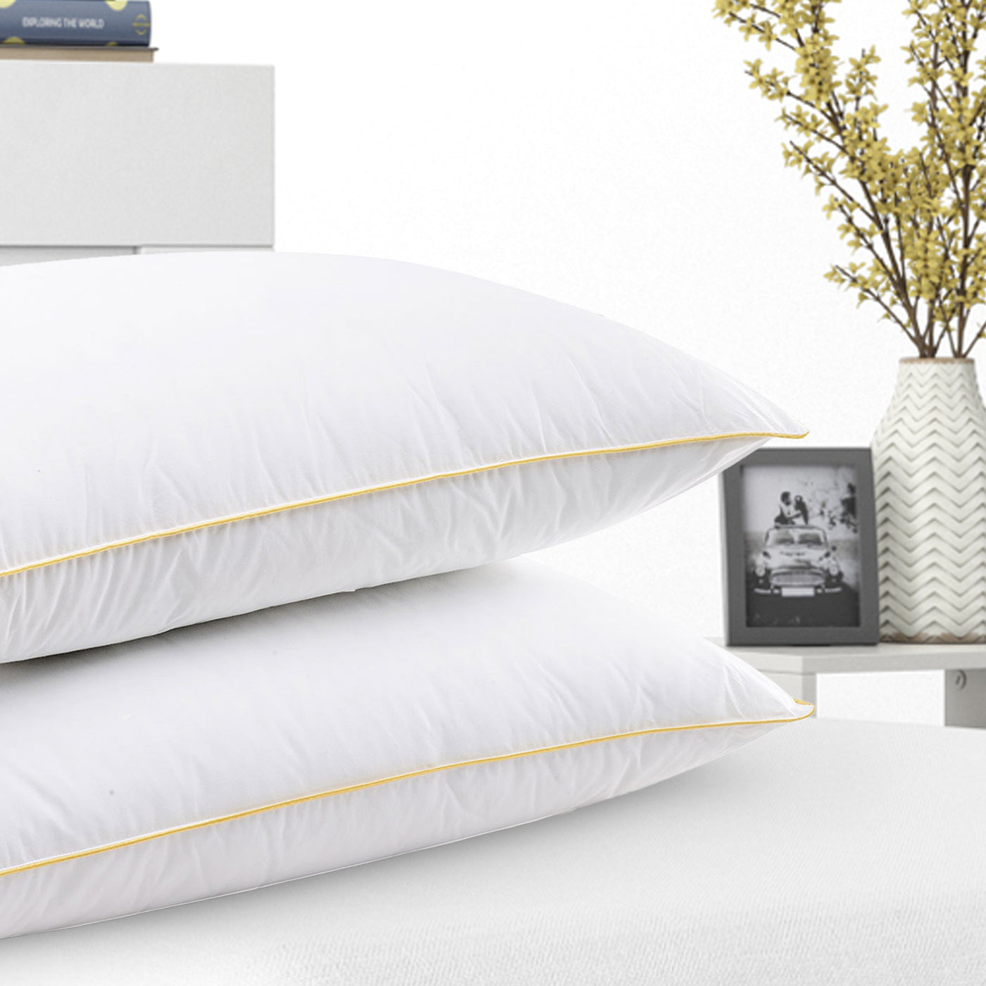 Cheer Collection Hypoallergenic Luxurious Gel Fiber Filled Pillow (Set ...